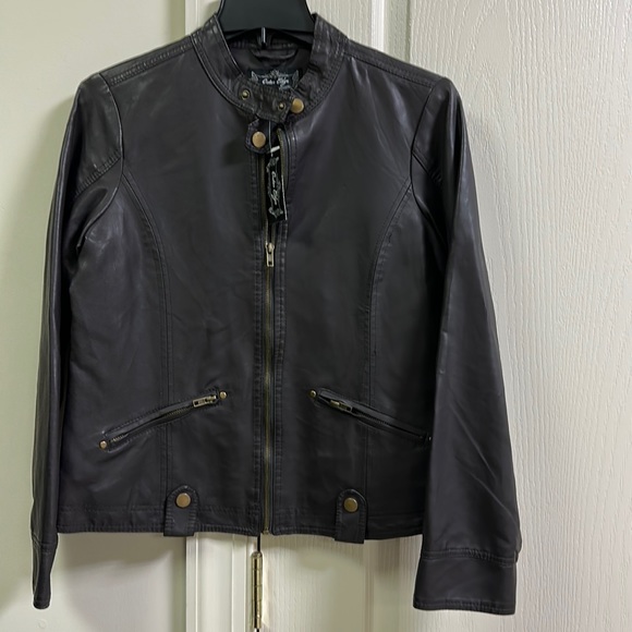 Outer Edge | Jackets & Coats | Missy Faux Leather Jacket Zip Front ...